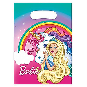 amscan 11012124 Barbie Dreamtopia Plastic Treat Bags - 8 Pcs