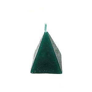Pine Pentagram Decorative Colored Pyramid Candle for Wicca, Hoodoo and Pagan Spell Rituals (Green)