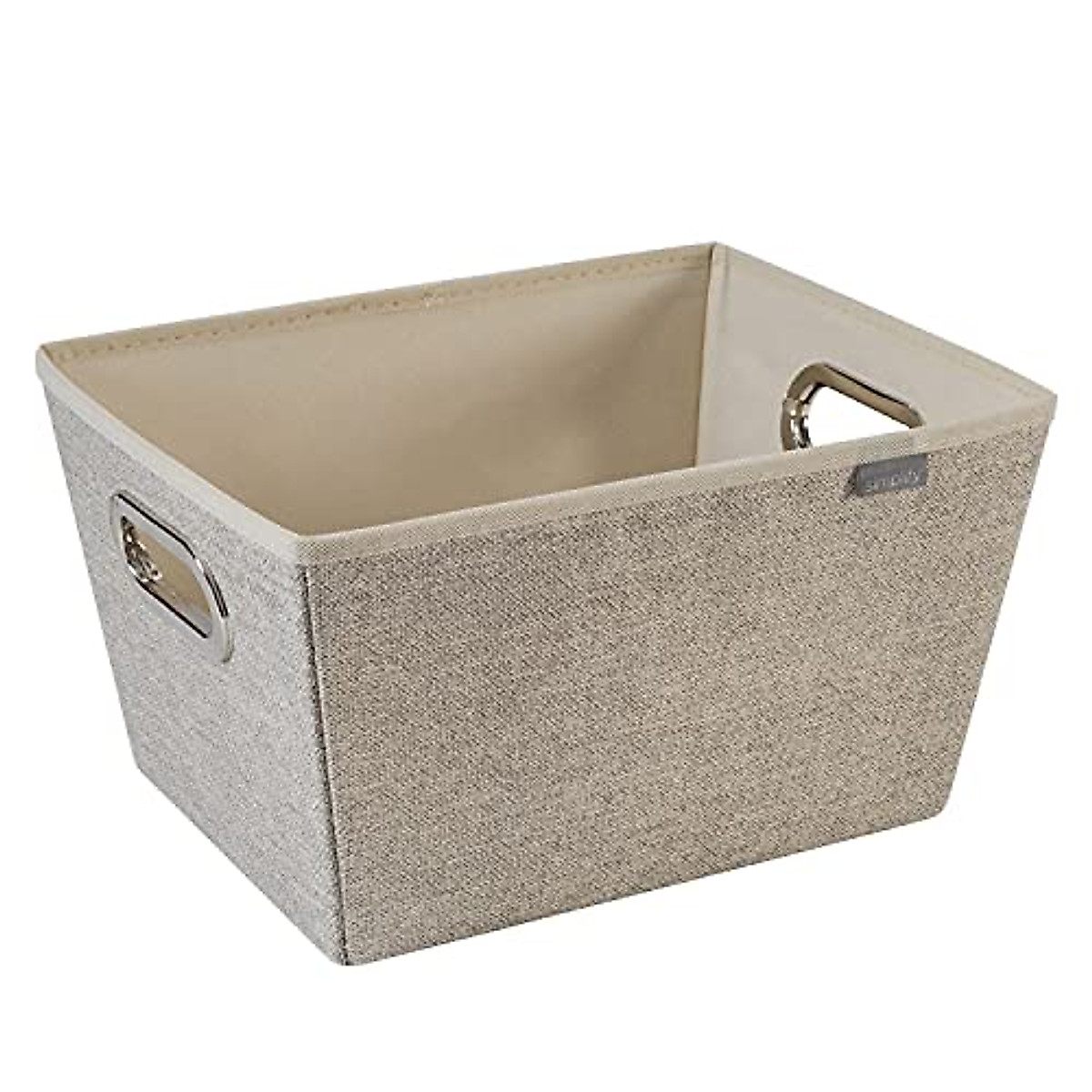 Simplify Medium Grommet Bin in Faux Jute Storage Basket, Beige