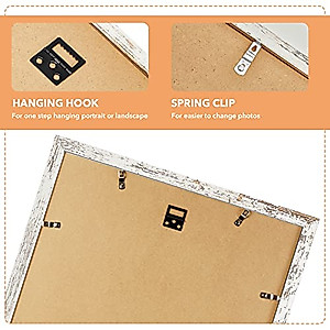SYNTRIFIC 16x20 Picture Frames Set of 6, Distressed White Farmhouse Photo Frames Display Pictures 11x14 with Mat or 16x20 Without Mat, Wall Gallery Collage Photo Frames Home Decor Poster Frame