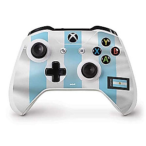 Skinit Decal Gaming Skin Compatible with Xbox One S Controller - Originally Designed Argentina Soccer Flag Design