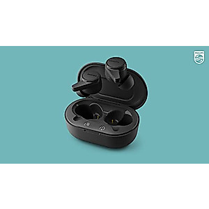 PHILIPS T1207 True Wireless Headphones with Up to 18 Hours Playtime and IPX4 Water Resistance, Black