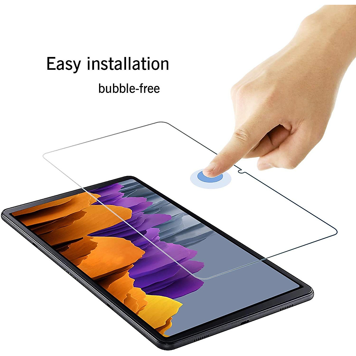 TANTEK [2-Pack Screen Protector for Samsung Galaxy Tab S7(SM-T870/T875,2020) 11 inch,Tempered Glass Film,Ultra Clear,Anti Scratch,Bubble Free