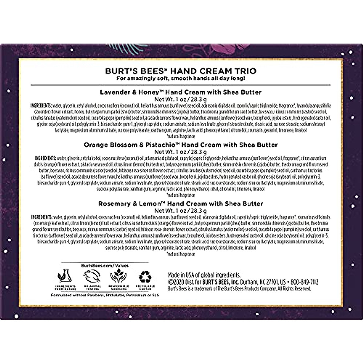 Burtâ€™s Bees Shea Butter Hand Cream Trio Set