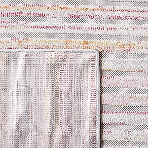 Safavieh Cabana Collection Area Rug - 5'3" x 7'6", Rust & Ivory, Non-Shedding & Easy Care, Indoor/Outdoor & Washable-Ideal for Patio, Backyard, Mudroom (CBN502P)