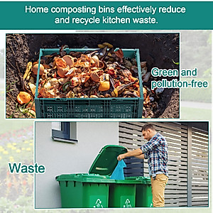 Tioncy In Ground Worm Composter 9 Gallon Outdoor Farm Foldable Compost Bin with Lid for Raised Garden Beds Home Composting System