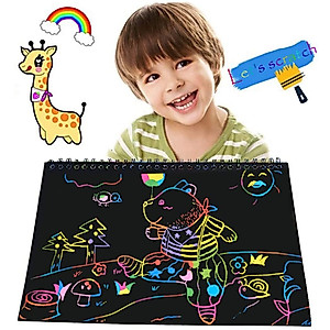 MBJRFU Scratch Art Books for Kids Rainbow Scratch Paper for Best Gifts