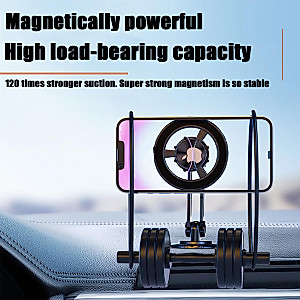 zipelo Magnetic Car Phone Holder, 360 Degree Adjustable Phone Mount for Auto Dashboard, Universal Car Accessories, Hands-Free Cell Phone Holder for iPhone 14 13 12 Android and More Smartphones