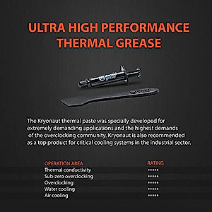 Thermal Grizzly Kryonaut The High Performance Thermal Paste for Cooling All Processors, Graphics Cards and Heat Sinks in Computers and Consoles (1 Gram)