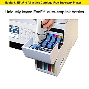 Epson Ecotank Et-3710 Wireless Color Inkjet All-in-One Supertank Printer, White