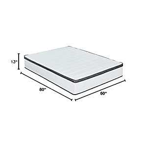 Oleesleep 13 Inch Dual Layered Gel Hybrid Memory Foam Mattress, CertiPUR-US Certified. Gray, Queen