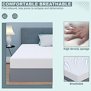 Dopinmin Queen Mattress,5 Inch Memory Foam Mattress Medium Firm Memory Foam for Pressure Relief & Fresh Cool Sleep,Removable Washable Mattress Cover,Memory Foam Mattress,White