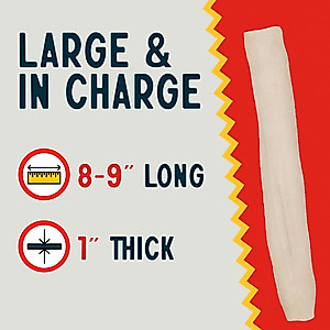 Canine Chews 8-9" Rawhide Retriever Rolls (15 pk) - Rawhide Bones for Large Dogs - 100% USA-Sourced Natural Beef Rawhide Bones - Single Ingredient Dog Rawhide Chews - Dental Health Dog Rawhide Bones