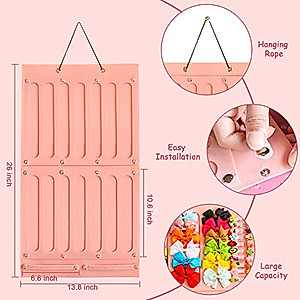 OWIIZI Bow Holder for Girls Hair bows Hair Clips Headband Storage Hanger Hair Bows Organizer 16 Ribbons Baby Hair Accessory Storage Display Organizer for Girls Room