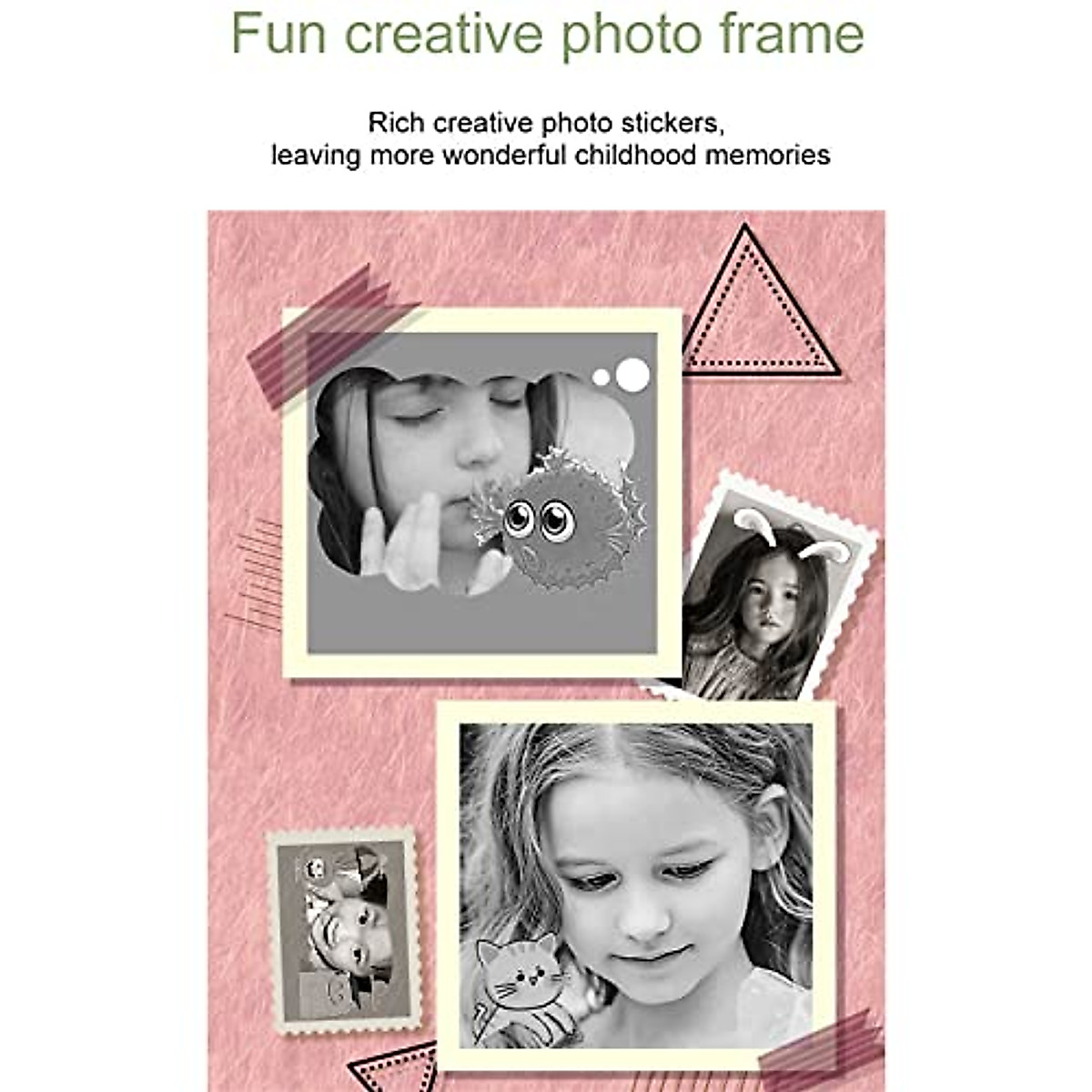 Pocket Printer, Fmystery Gifts for Kids, Portable Printer 2.4-Inch High-Definition Screen, 1200 MAh Battery, Children's Digital Video Camera, Support Photo, Video and Printing (Black)