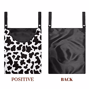 Bivxisrvo Cow Print Clothespin Bag with Hanging Hook Abrasion Resistant Clothes Pin Bag for Outside Clothespin Bag for Clothesline Outdoor for Hanging and Effortlessly Sliding on The Clothesline