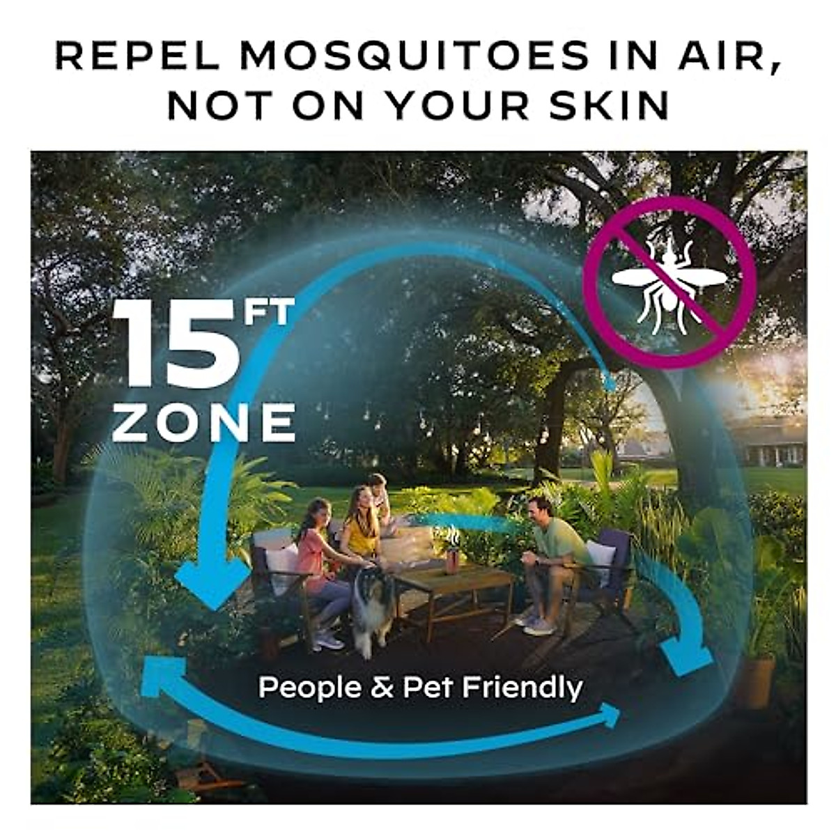 Thermacell Mosquito Patio Shield Repeller; Includes 12-Hour Refill; Highly Effective Mosquito Repellent for Patio; Bug Spray Alternative; Scent Free; No Candles or Flames