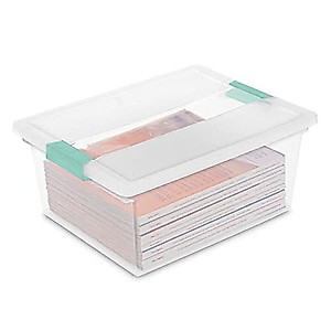 Sterilite Deep Clear Plastic Stackable Storage Container Bin Box Tote with Clear Latching Lid Organizing Solution for Home & Classroom, 16 Pack
