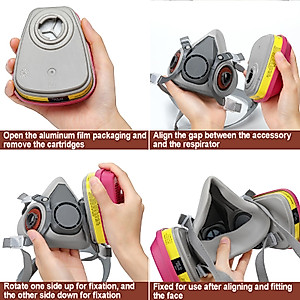 RANKSING Respirator Mask with 60921 Filters to Protect Against Dust, Gases, Fumes, Asbestos, Organic Vapors, Chemicals while Painting, Spraying, Sanding, Welding, Construct and Other Work PPE