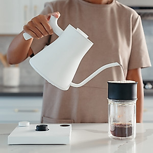 Fellow Stagg EKG Pro Electric Gooseneck Kettle - Pour-Over Coffee and Tea Pot, Stainless Steel, Quick Heating, Matte White, 0.9 Liter