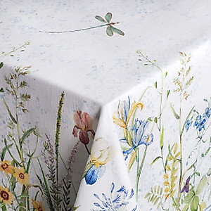 Maison d' Hermine Table Cover 100% Cotton 54"x72" Decorative Tablecloth Washable Rectangle Tablecloths, Dining, Home, Wedding, Banquet, Buffet, Fleurs De Mai - Spring/Summer
