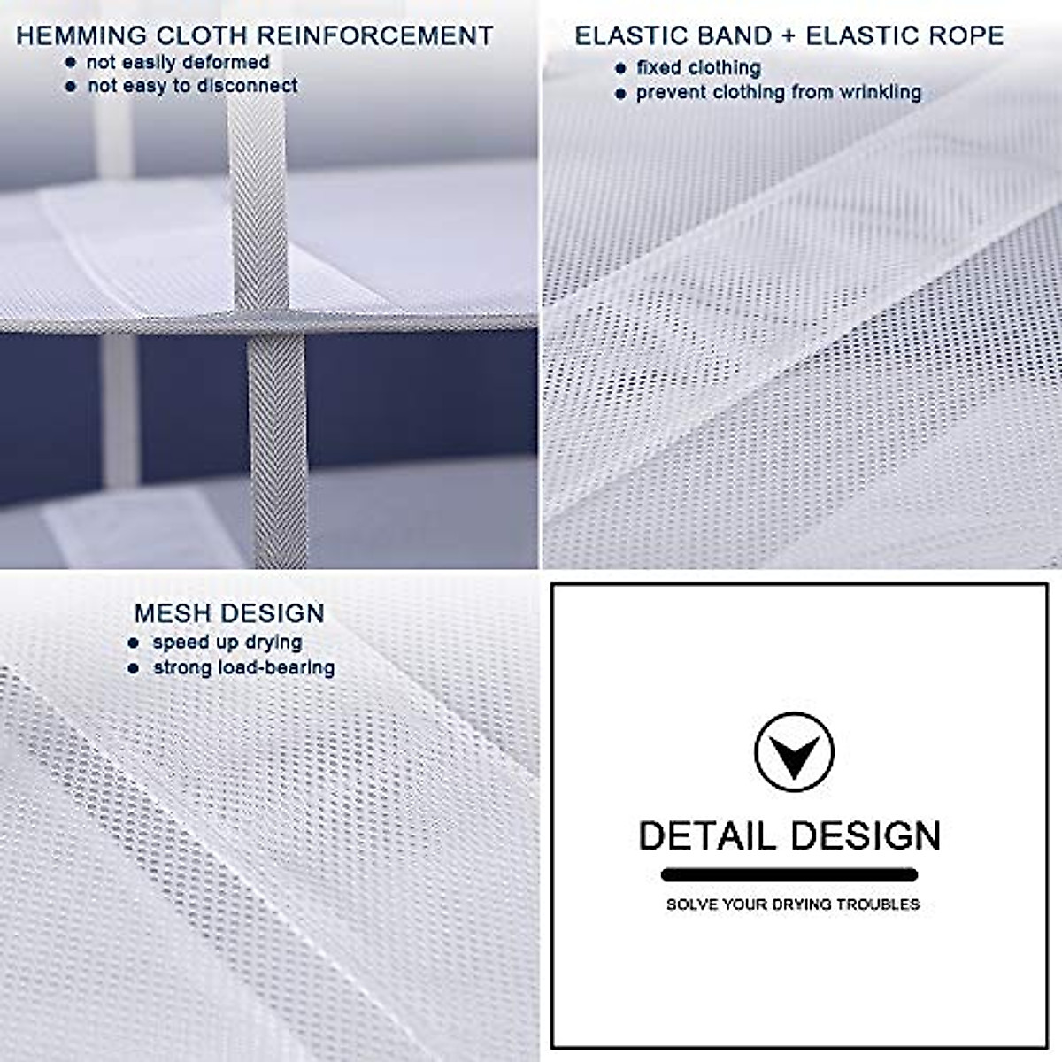 SNOMEL Folding Clothes Drying Rack, Windproof Foldable Cloth Dryer with Fixing Band, Collapsible Hanging Laundry Rack for Sweater - Outdoor, Indoor, Potable (2Size )