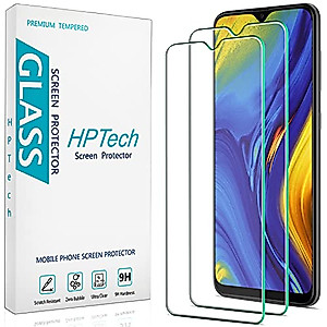 HPTech Screen Protector For Samsung Galaxy A20 Tempered Glass, Easy to Install, Bubble Free 2-pack