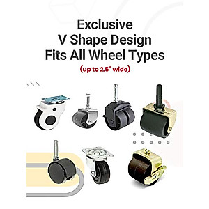 SlipToGrip Bed and Furniture Stopper - Bed Frame Wheel Stoppers - Bed Wheel Stopper - Caster Wheel Stoppers - Furniture Wheel Stoppers Fit All Wheels of Furniture, Sofa, Bed, Chairs (4, Black)