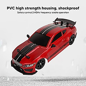 PenRux RC Car, Cool Appearance Long Control Distance High Speed Drifting RC Car Toy with LED Lights for Home (Dual Batteries (Included))