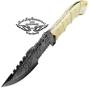 hunting knife Camel Bone 9.5'' Tracker knife Fixed Blade Handmade Damascus Steel Outdoors & Sports Camping Hunting Knife Prime Quality