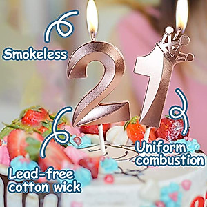 30th Birthday Candles for Cake, Number 30 Rose Gold Candles with Crown, 3D Design Birthday Cake Topper for Women Birthday Party Wedding Anniversary Celebration Decorations Supplies