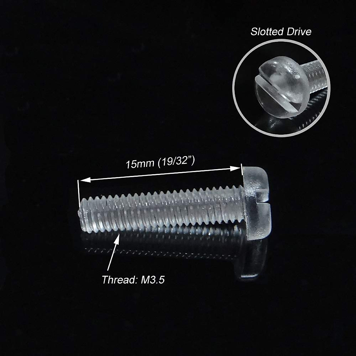 Akust M3.5x15mm Nylon Screw Slotted Pan Head Screw 20pcs