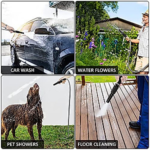 100ft Garden Hose Made by Metal with Super Tough and Soft Water Hose, Household Stainless Steel Hose, Durable Metal Hose with Adjustable Nozzle, No Kinks and Tangles, Easy to Store with Storage Strap