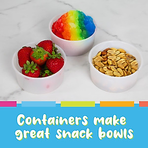 Hawaiian Shaved Ice 3 Pack Ice Block Molds with Lids, Food-Grade BPA-Free Plastic Round Block Ice Molds (4” Diameter, 1.9” Height) Stackable Containers with Lids