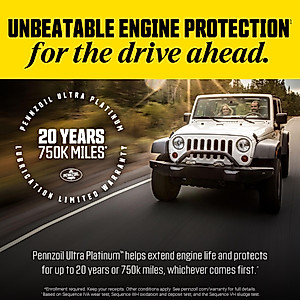 Pennzoil Ultra Platinum Full Synthetic 0W-40 Motor Oil, 1 Quart (6 Pack)