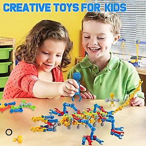 Stem Kids Building Toys for Ages 6-8 Boys Girls, 125 PCS Building Blocks Games for Boys 3-5, Educational Learning Toys for 3 4 5 6 7 8 Year Old, with Large Storage Box, Ideal Christmas Birthday Gifts