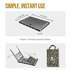 OneTigris MEGABITE Small Folding Table, Lightweight Portable Outdoor Camping Table with Tote Bag for 1-2 Person Camping, Picnic, Beach, Backyard, BBQ, Outdoor Cooking & Dining