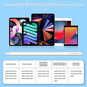 Stylus Pen for iPad with Palm Rejection, Active Pencil for iPad & iPad Pro (2018 or Later), Compatible with Apple iPad 8th/7th/6th Gen, iPad Pro 11 & 12.9 inch, iPad Air 5th/4th/3rd Gen, iPad Mini