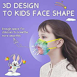 MISSAA KN95 Face Masks for Kids 30 Pcs, 5 Layers Disposable Protective Mask Small Size with Elastic Earloops for Children Boys Girls School Indoor Outdoor Use, Tie-dye