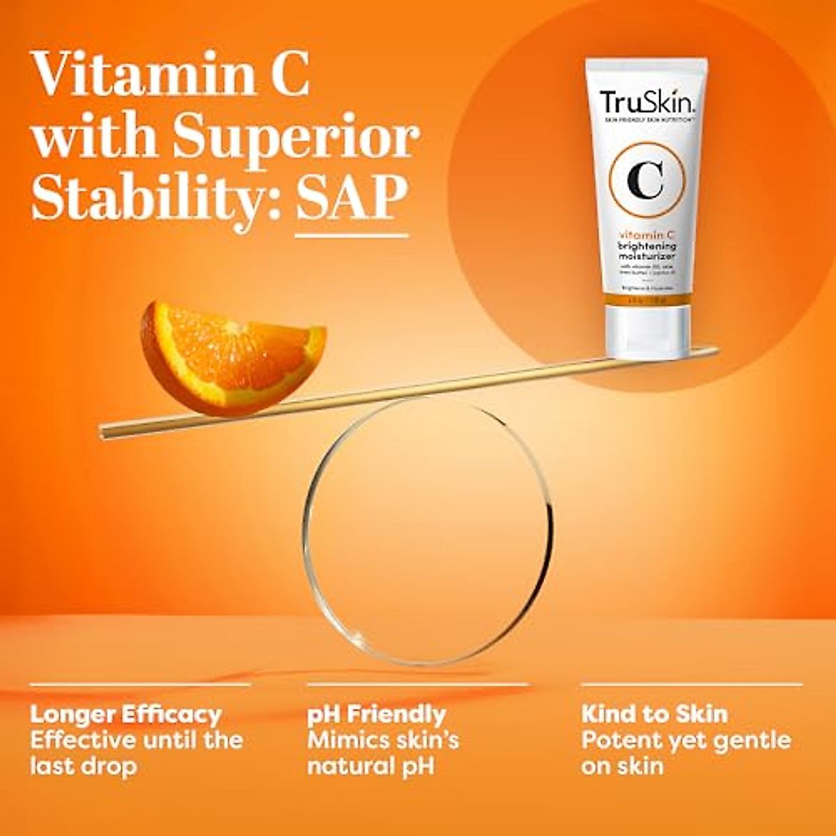 TruSkin Vitamin C Moisturizer Face Cream – Brightening, Anti Aging, Hydrating, Skin Wrinkle Cream – Vitamin B5, Vitamin E, Jojoba Oil, Aloe Vera & Green Tea, 1.7 Fl Oz