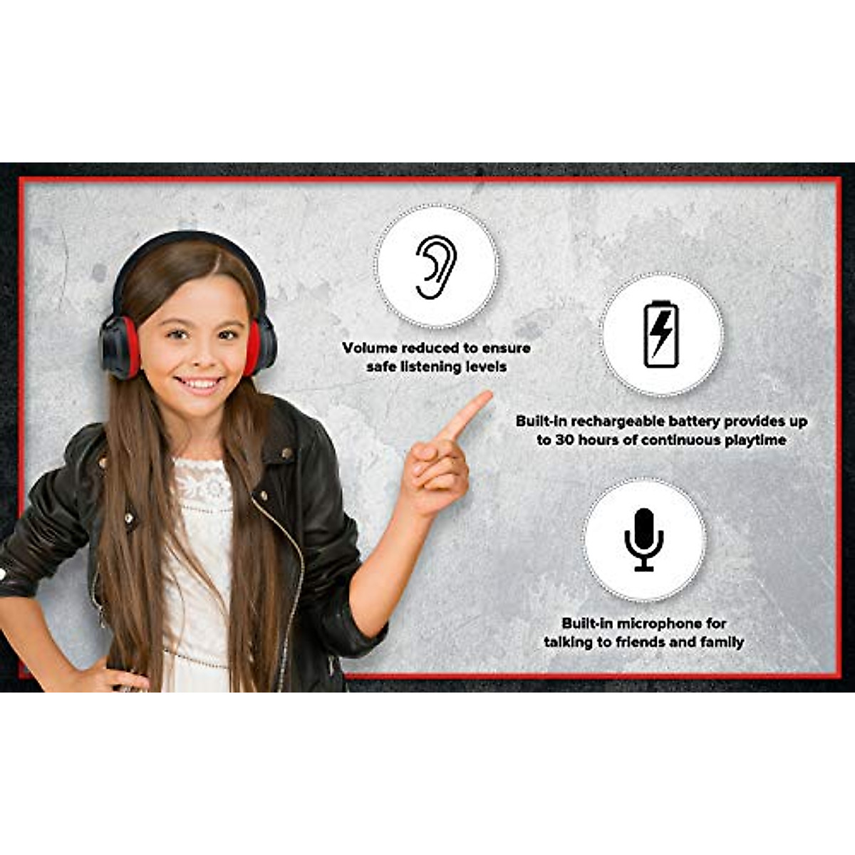 eKids Black Widow Kids Bluetooth Headphones, Wireless Headphones with Microphone Includes Aux Cord, Volume Reduced Kids Foldable Headphones for School, Home, or Travel