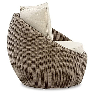 Signature Design by Ashley DANSON Swivel Lounge with Cushion, 2 Count, Light Brown