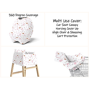 YayaTete Llamas Stretchy Multi Use Cover Car Seat Canopy Nursing Breastfeeding Cover Up Shopping Grocery Cart High Chair Covering Baby Girl Llama and Alpaca Nursery Decor, black, white, one size