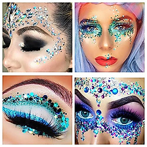 12 Pack - Multi-Colored Face & Body Glitter - Glue Included - Rainbow Chunky Glitter - Uses Include: Festival Rave Makeup Face Body Nails Resin Arts & Crafts, Resin, Tumblers, Bath Bombs