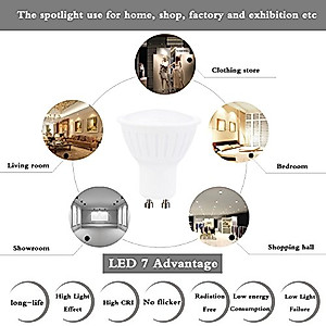 GU10 Led Dimmable Light Bulbs, 5W=50W, 4000K Natural White GU10 Base 120° Beam Angle Spotlight for Accent Recessed Track Lighting, Pack of 6