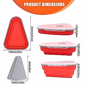 rgrfsdgx Adjustable Pizza Storage Container, Pizza Slice Container can be Microwaved and Reused, Pizza Slice Pack with 5 Heating Plates.