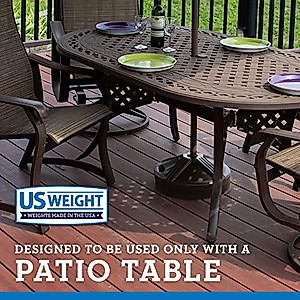 US Weight Durable Fillable Umbrella Base Designed to be Used with a Patio Table 3.5 pounds , Bronze