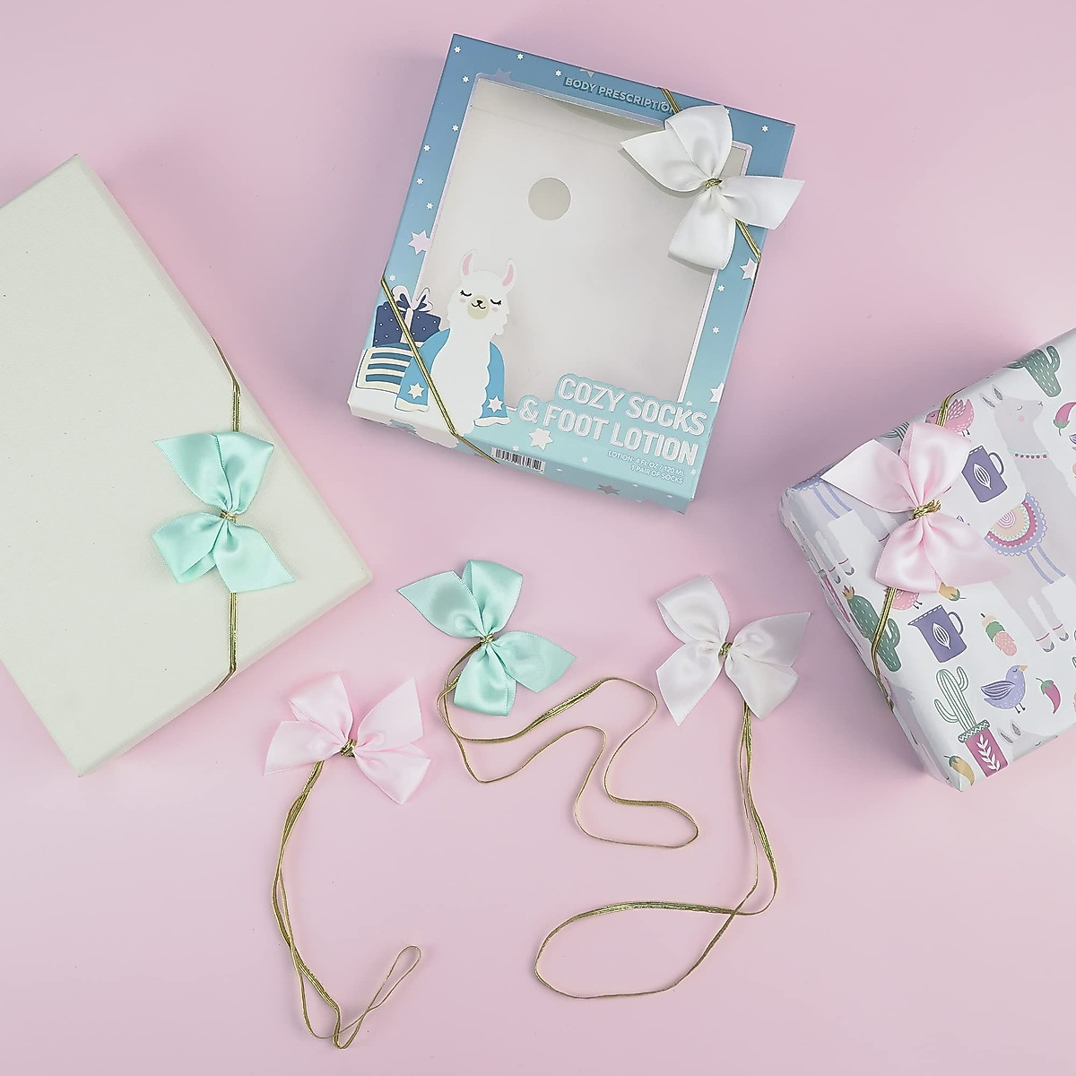 AIMUDI Stretch Loops with Pre Tied Satin Bows 10", Purple Elastic Gift Bows Stretch Bows for Gift Wrapping Stretch Cord with Bow Elastic Ribbon for Gift Boxes Party Favors (24 Pack)