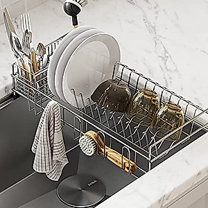 Kraus KDR-3 Kore Kitchen Sink Dish Drying Rack Drainer and Utensil Holder, 17 inch, Silver