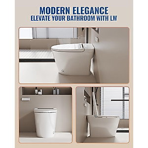 LW Smart Toilet with Bidet Built in, One Piece Elongated Modern Bidet Toilet w/Pump-Assisted Auto Flush, Foot Sensor, Heated Seat, Warm Water & Dryer, LED Display, Night Light, Built-in Water Tank